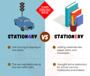 STATIONARY Vs. STATIONERY - Chamber of English